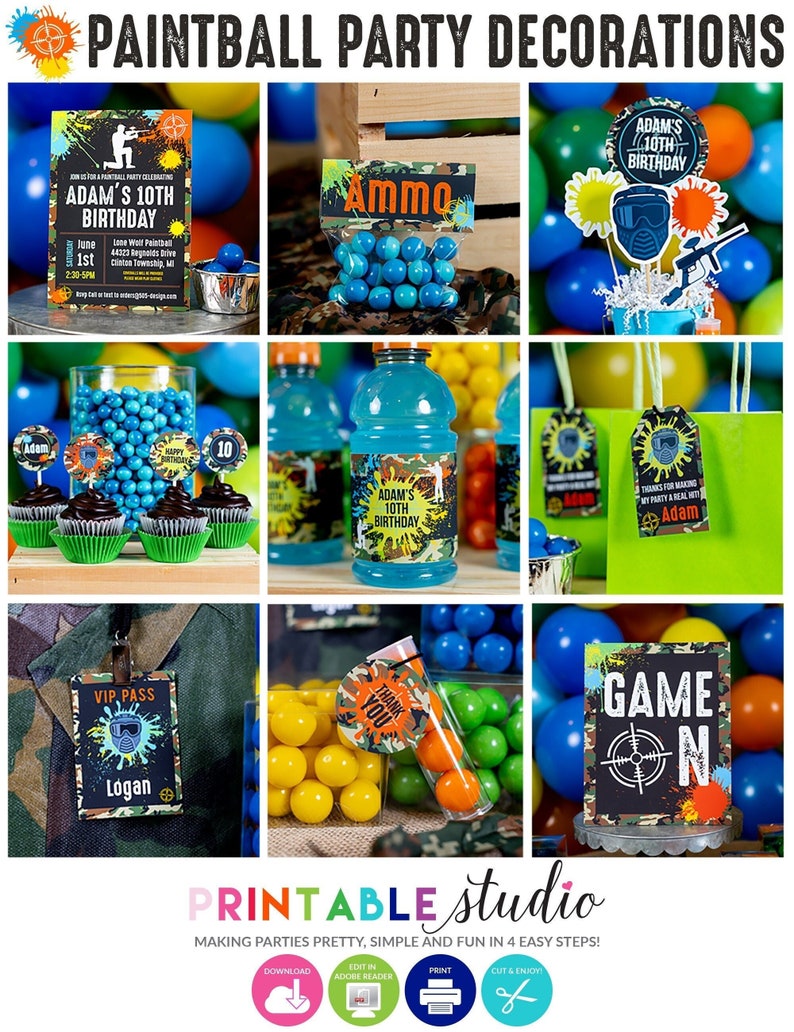 Paintball Party Decorations - Paintball Birthday Decorations ...