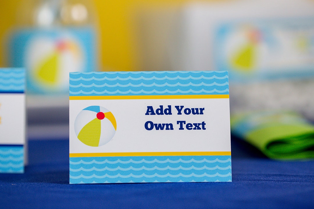 Pool Party Food Labels INSTANT DOWNLOAD - Pool Party Birthday Party ...
