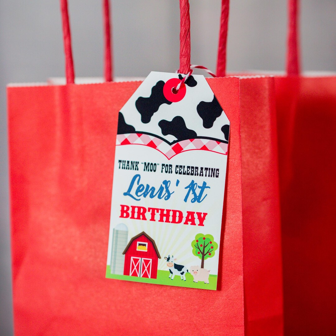 Farm Birthday Favor Tags, Printable Farm Birthday Party Favor Tags ...