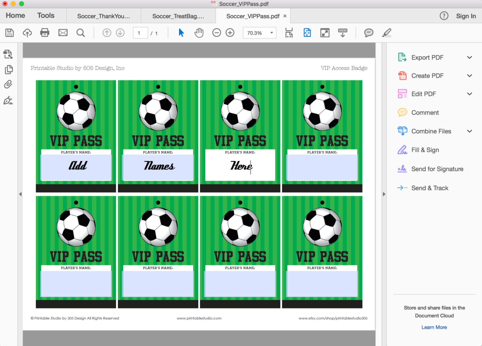 Soccer VIP Pass Printable Soccer VIP Badge Editable VIP | Etsy