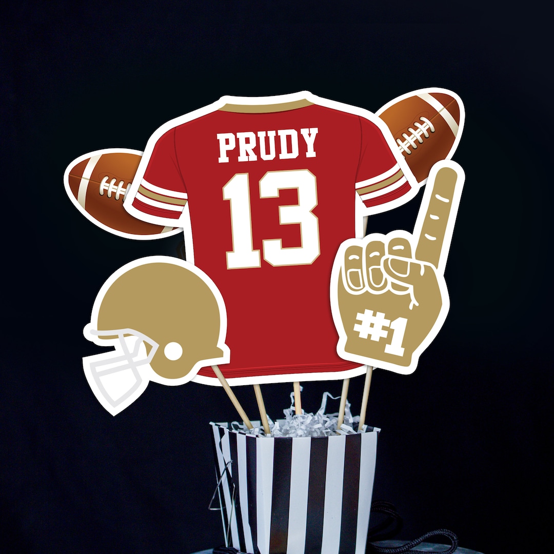 Football Centerpieces in Red and Gold, Printable Football Party ...