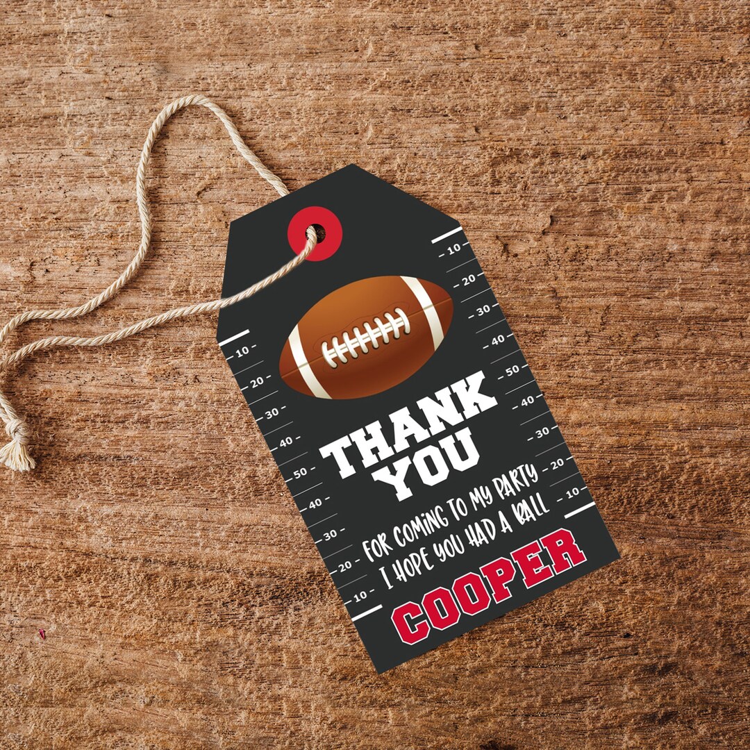 Football Favor Tags - Printable Football Party Favor Tags in Red ...