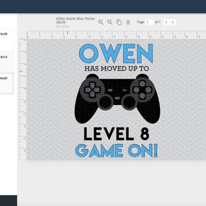 Video Game Birthday Poster Sign - Instant Download X-large Video Game ...