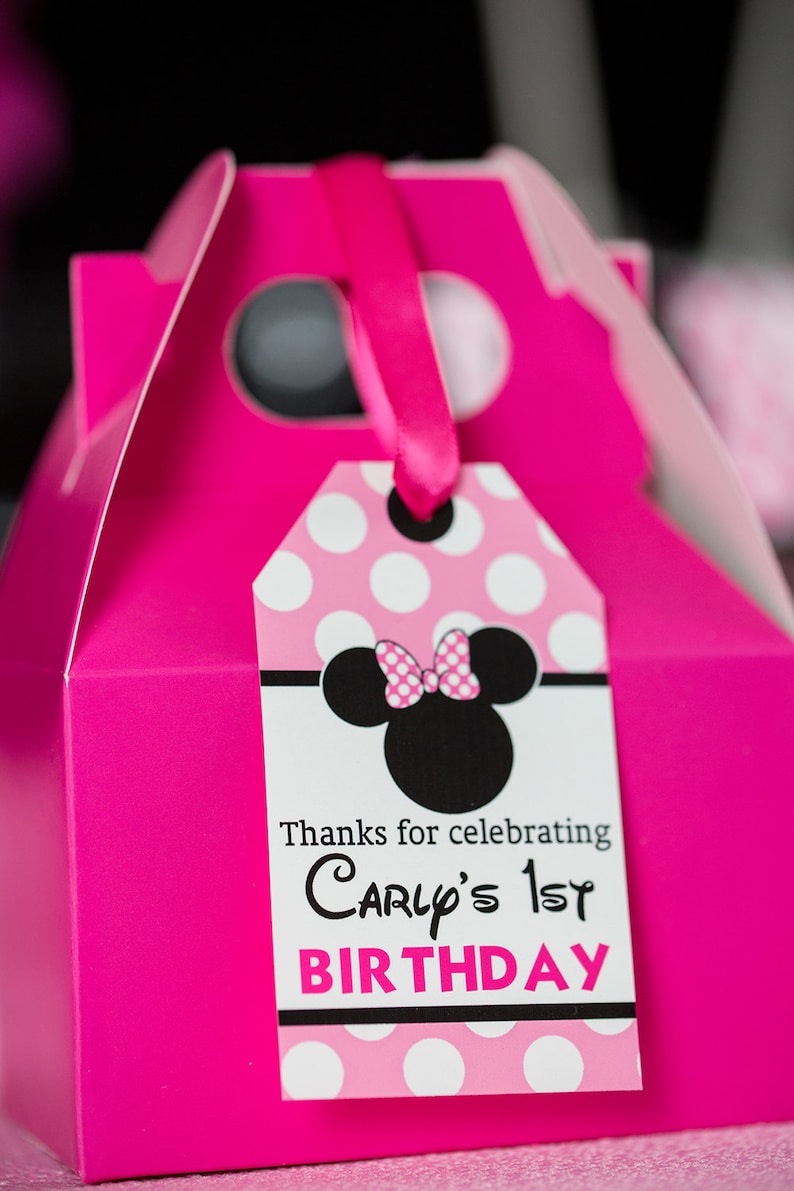 Minnie Mouse Favor Tags - Printable Minnie Mouse Party Favor Tags ...