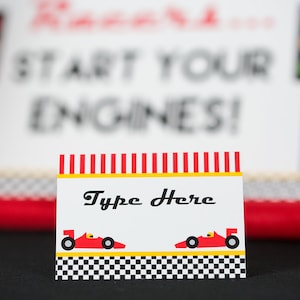 Race Car Party Food Labels Instant Download - Racing Birthday Party ...