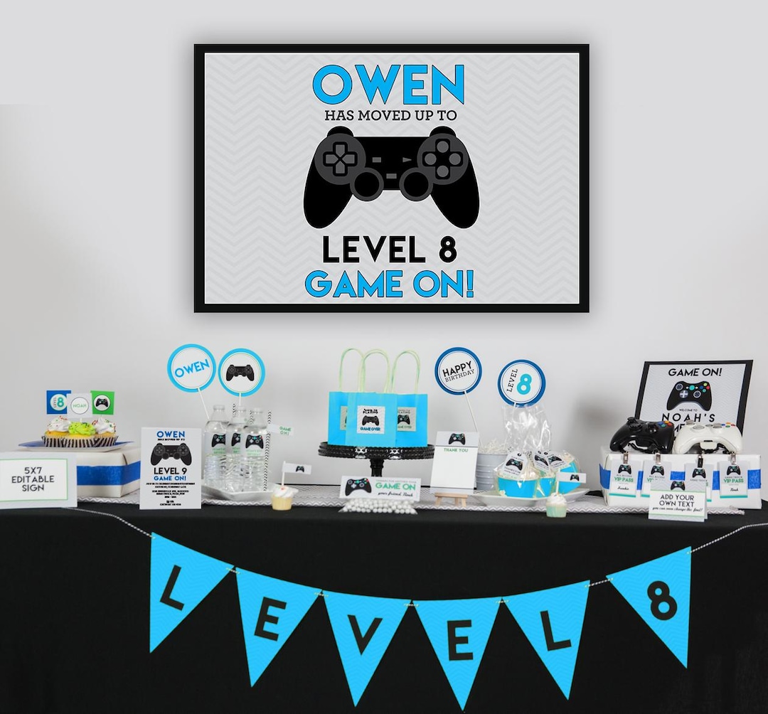 Video Game Birthday Poster Sign - Instant Download X-large Video Game ...