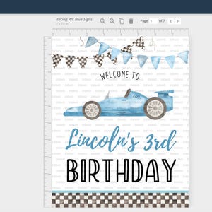 Editable Racing Party Sign Bundle, Instant Download Racing Birthday ...