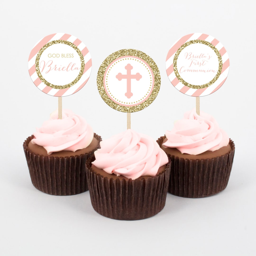 Communion Cupcake Topper - Printable First Communion Party Toppers ...