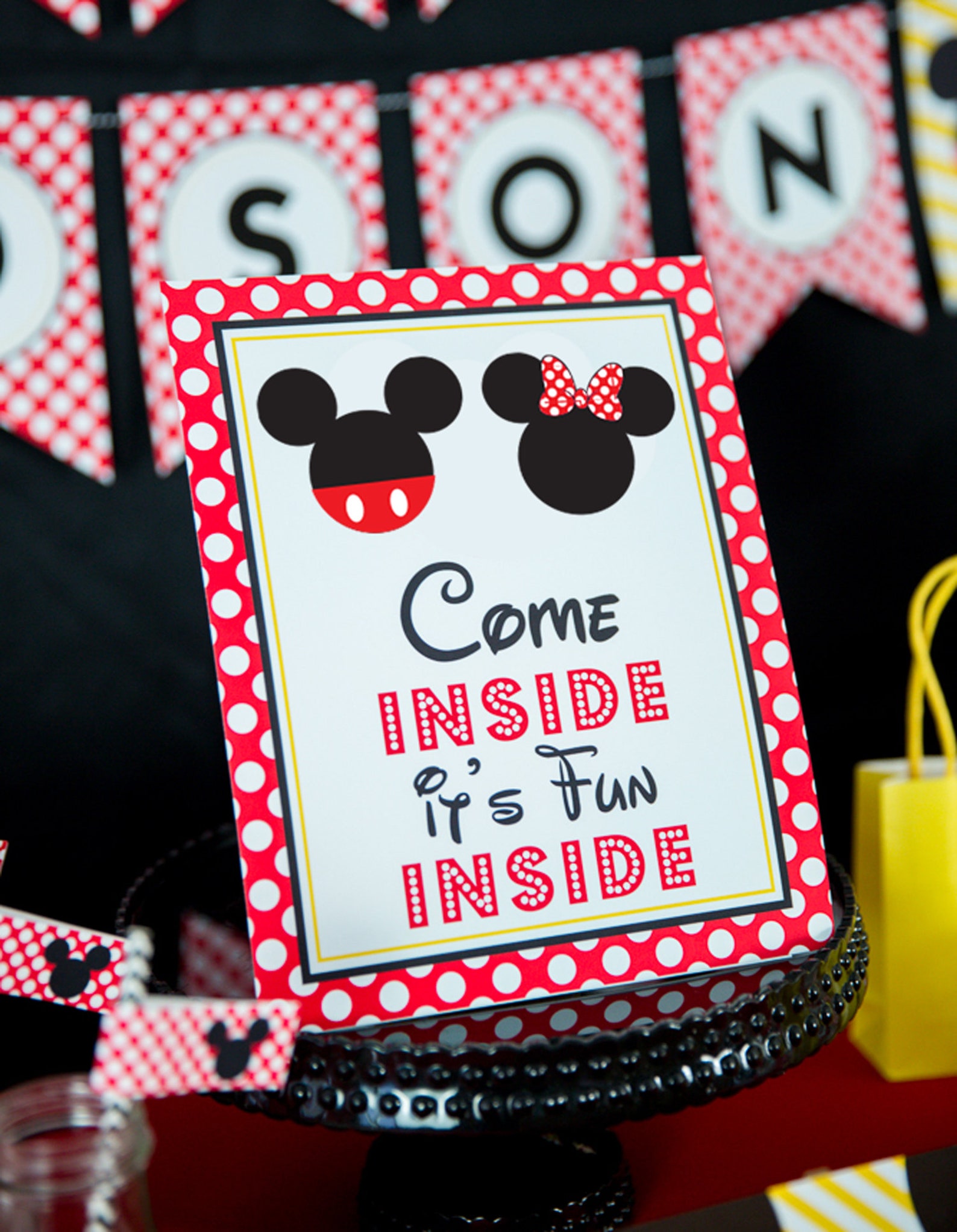 Mickey and Minnie Mouse Party Signs Instant Download Mickey - Etsy