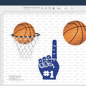 Basketball Centerpieces in Royal Blue, Printable Basketball Birthday ...