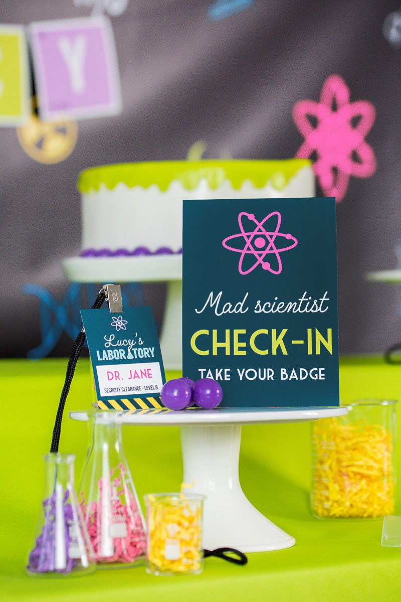 Science Party ID Badge Scientist Badge Science Lab Badge | Etsy