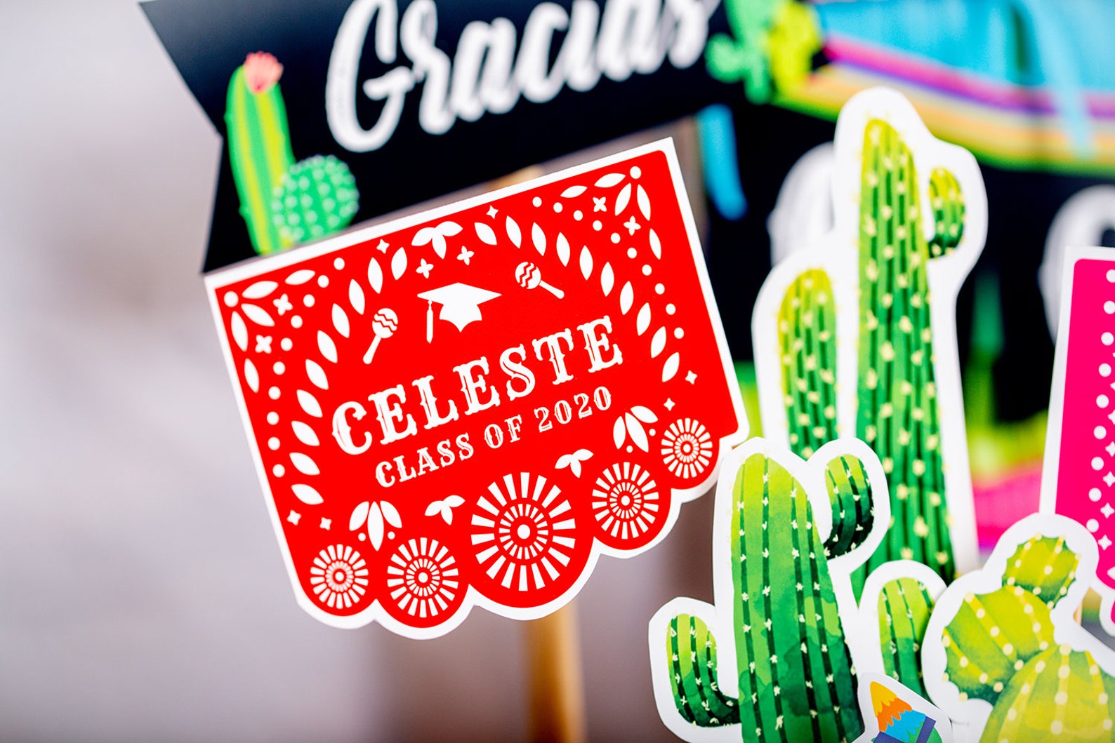 Graduation Fiesta Centerpieces Printable Graduation Table - Etsy