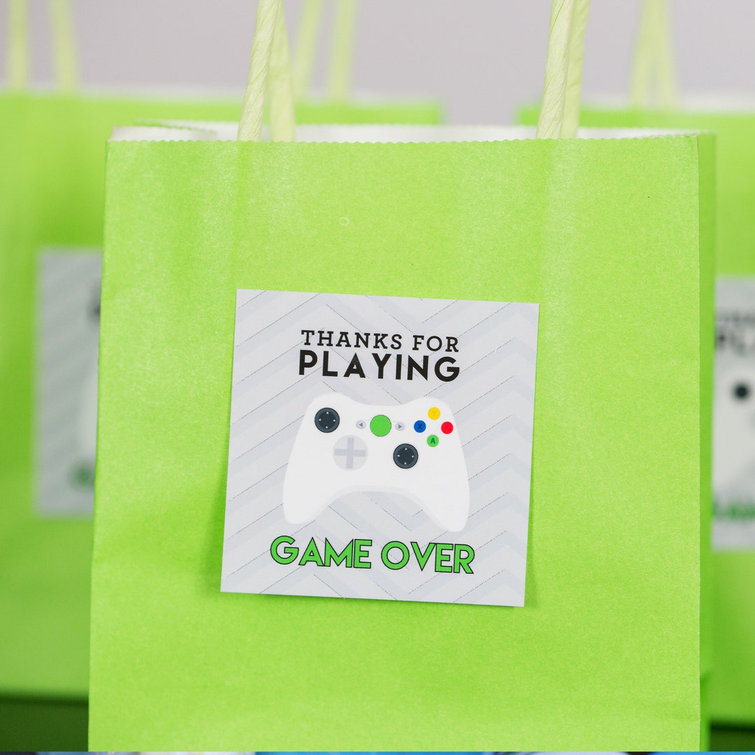 Game Over Thank You Tags With White Controller - Printable Video Game ...