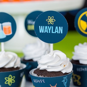 Science Cupcake Topper, Instant Download Science Party Cupcakes ...