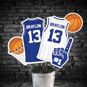 Basketball Centerpieces in Royal Blue, Basketball Banquet Centerpieces ...