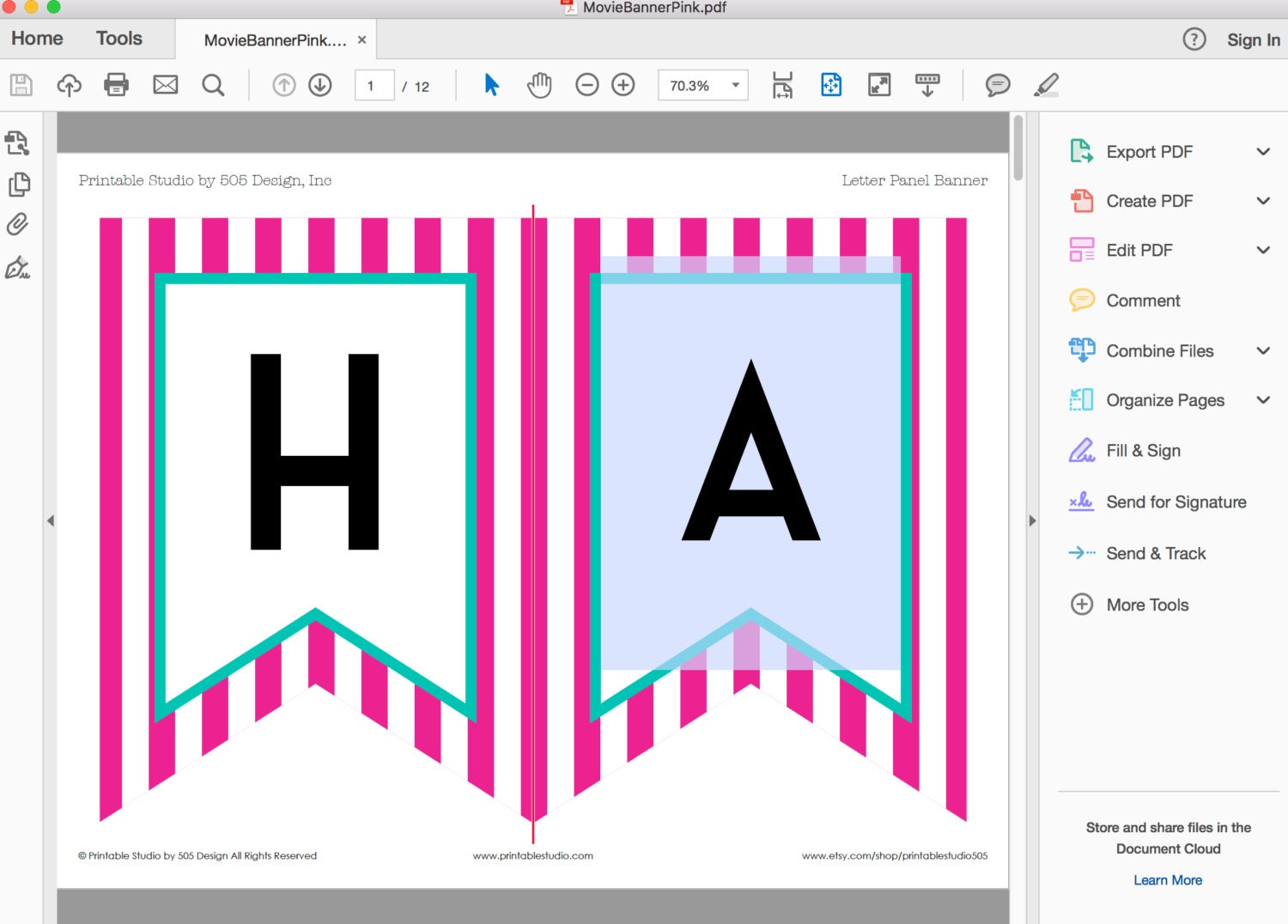 Movie Birthday Banner Instant Download Pink Movie Party - Etsy