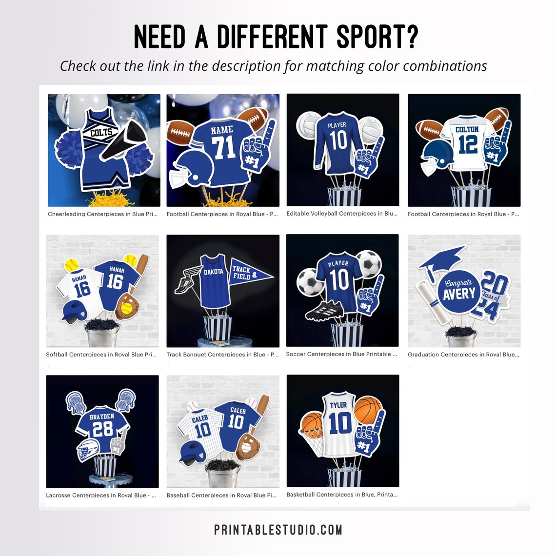 Basketball Centerpieces in Royal Blue, Basketball Banquet Centerpieces ...