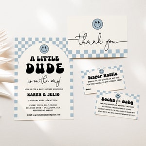 Little Dude Baby Shower Invitation Bundle, Little Dude is on the Way ...
