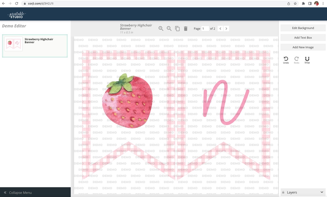 Strawberry ONE Banner Printable Strawberry Highchair Banner Instant ...