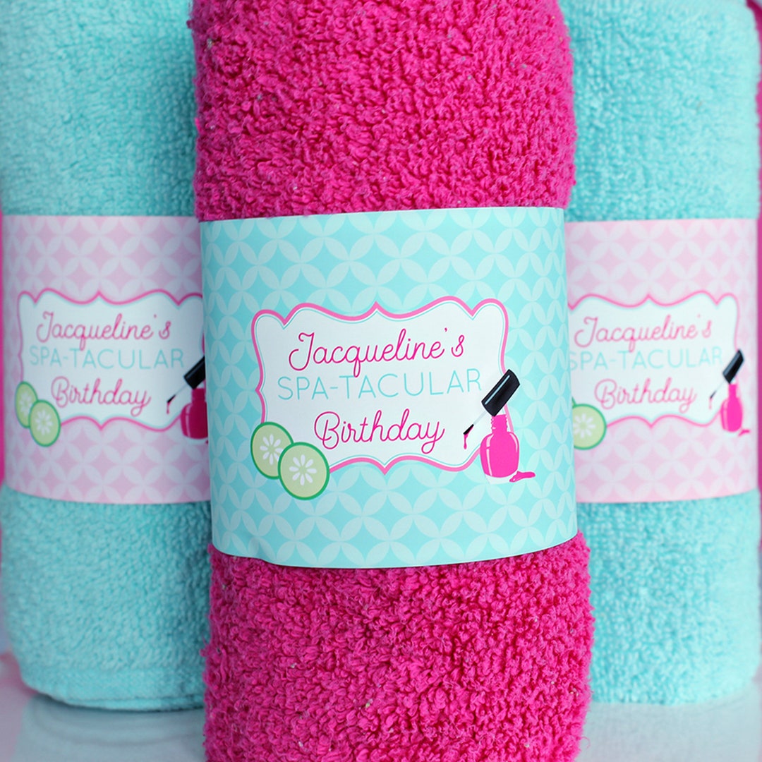 Spa Party Towel Wrapper, Printable Towel Wrap for Spa Party, Spa Towel ...