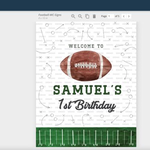 Football Party Sign Bundle, Football Birthday Signs, Set of Football ...