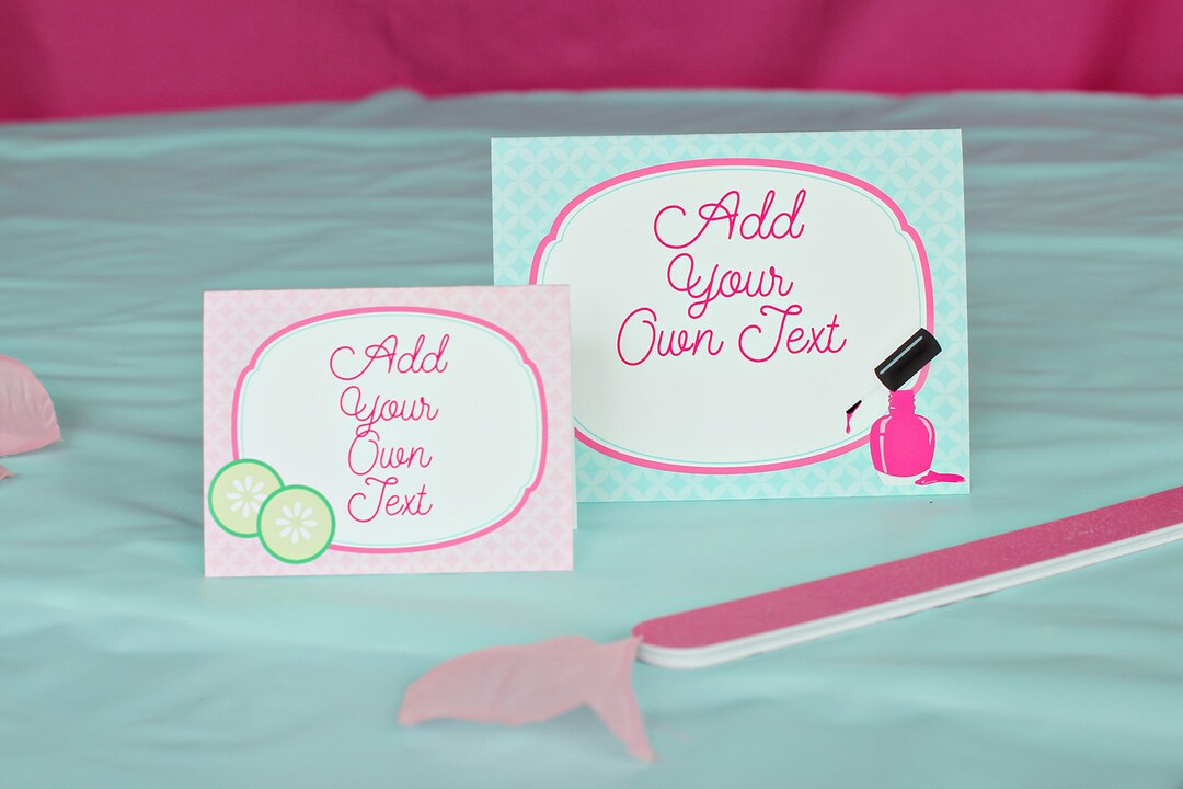 Spa Party Food Labels INSTANT DOWNLOAD Spa Party Signs Nail Polish Make ...