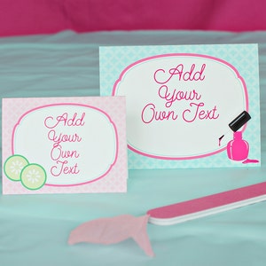 Spa Party Food Labels INSTANT DOWNLOAD Spa Party Signs - Etsy