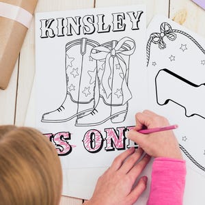 Cowgirl Coloring Pages: First Rodeo Party Activity Booklet (printable ...