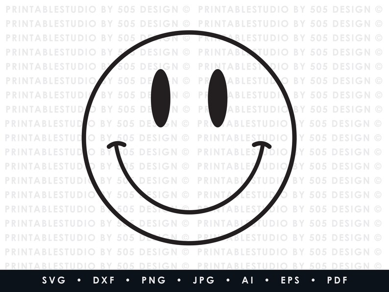 Smiley Face Outline SVG Smiley Face Outline Cut Datei für | Etsy