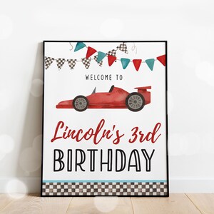 Editable Racing Party Sign Bundle, Instant Download Racing Birthday ...