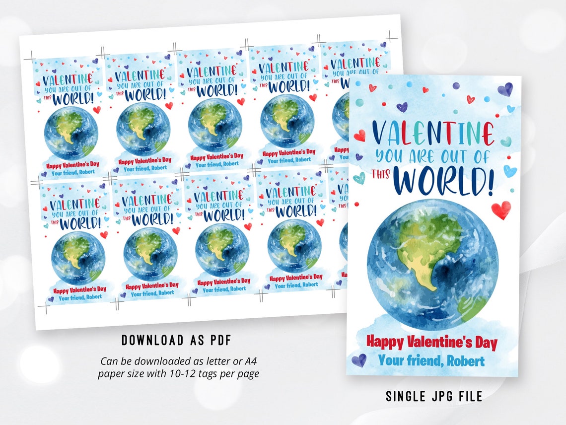 Printable Valentines Out of This World Valentine Card Outer Space ...