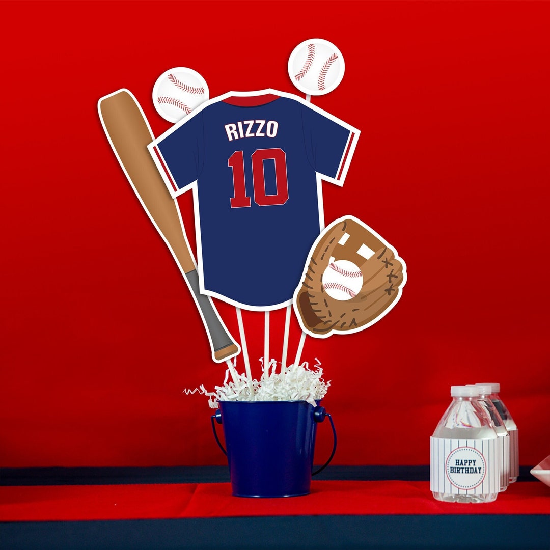 Baseball Centerpieces in Red Blue Printable Baseball Table - Etsy