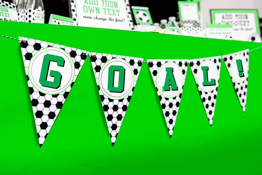Soccer Party Banner - Instant Download Soccer Banner With Soccer Ball ...