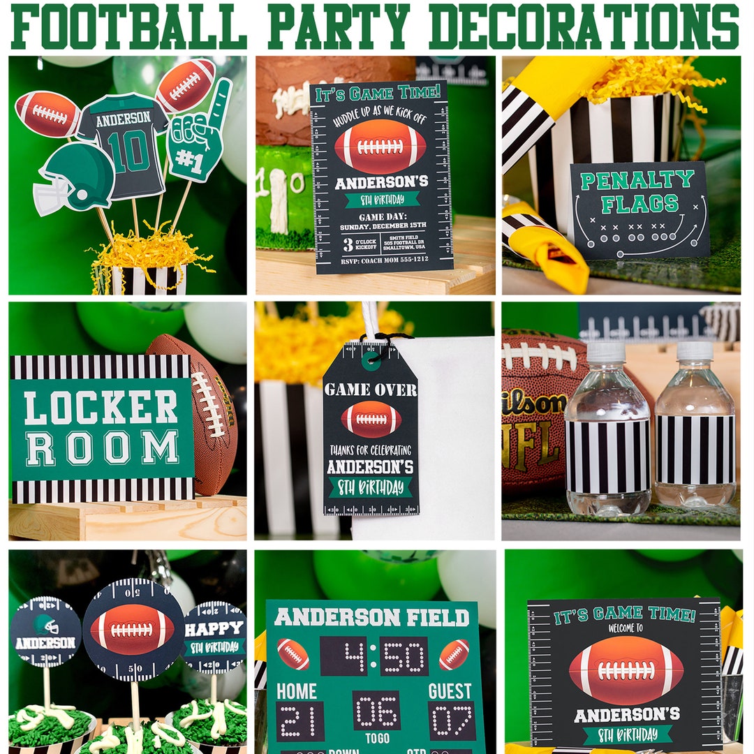 Football Party Decorations - Instant Download Football Birthday Party ...