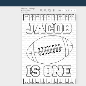 Editable Football Party Coloring Pages Football Activity Pages Football ...