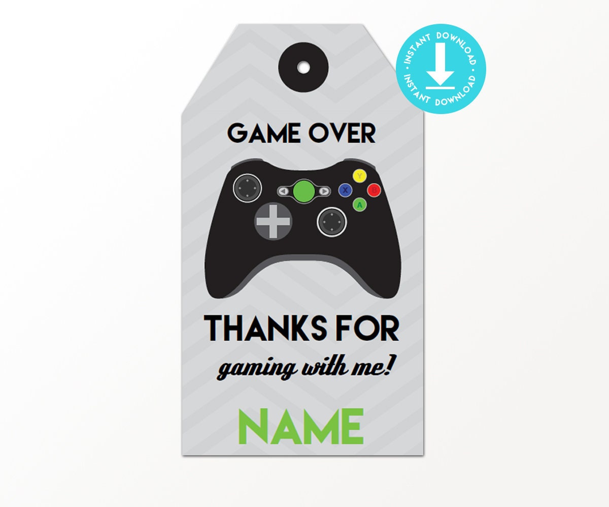 Video Game Favor Tags With Black Controller Printable Video - Etsy ...