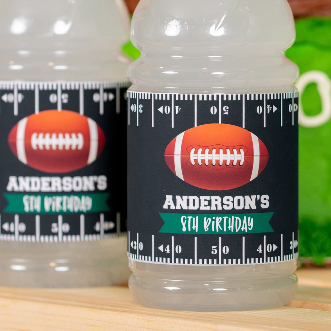 Football Party Drink Labels - Printable Football Water Labels ...
