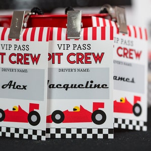 Race Car Party Pit Crew VIP Pass: Printable Badges (digital Download ...