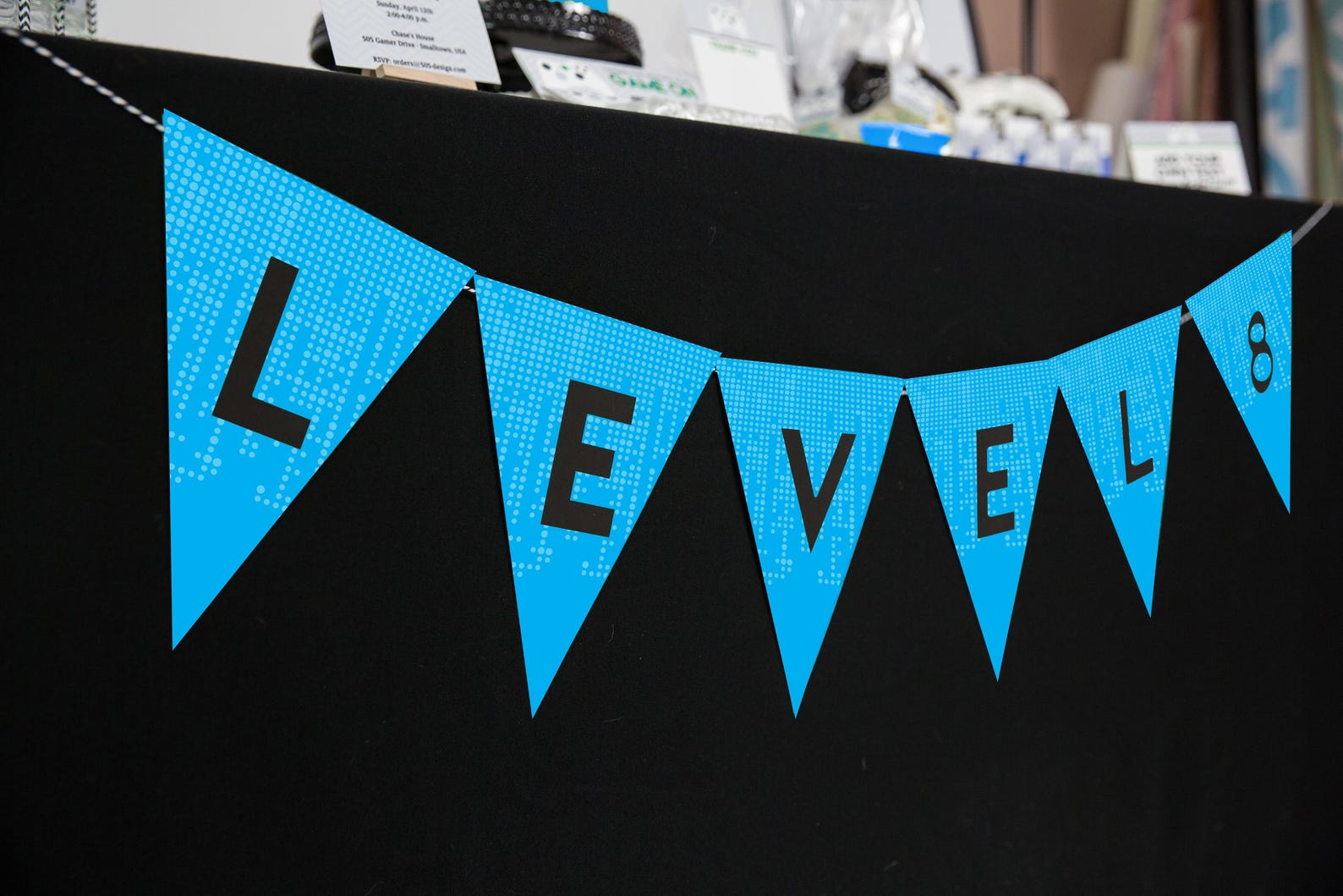Level up Banner in Blue for Video Game Party - Instant Download Blue ...