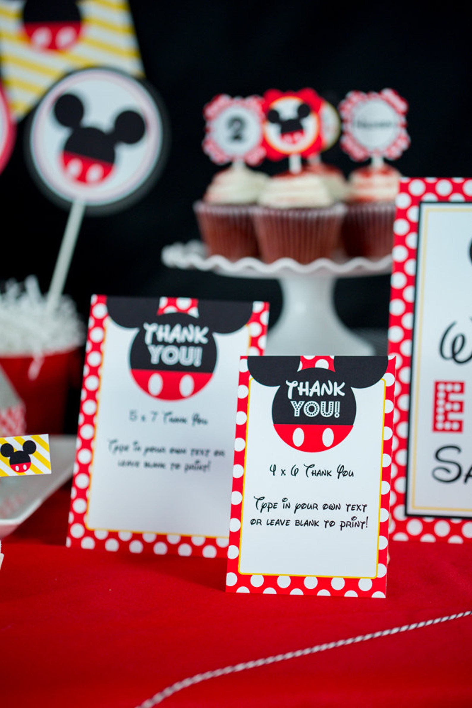 Mickey Mouse Thank You Card INSTANT DOWNLOAD Printable - Etsy