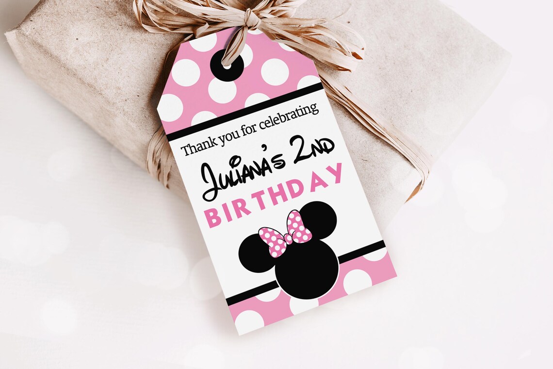 Minnie Mouse Favor Tags - Printable Minnie Mouse Party Favor Tags ...