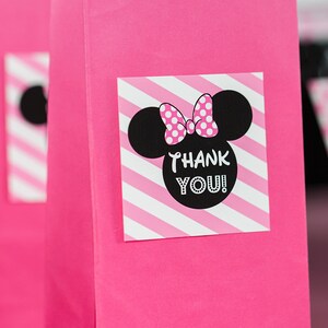 Minnie Mouse Thank You Tag in Pink - Printable Minnie Thank You Tag ...