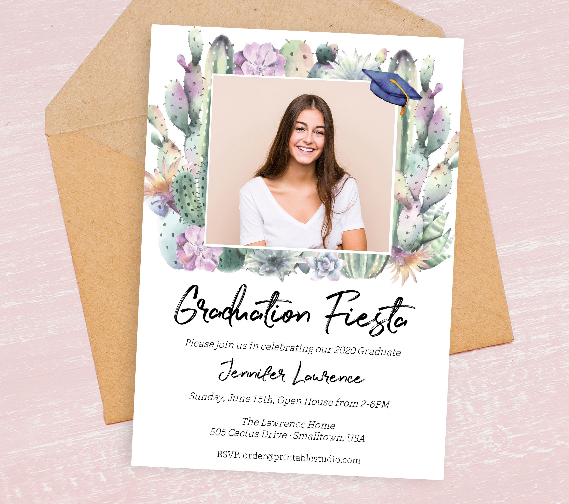 Photo Graduation Invitation Printable Graduation Fiesta | Etsy