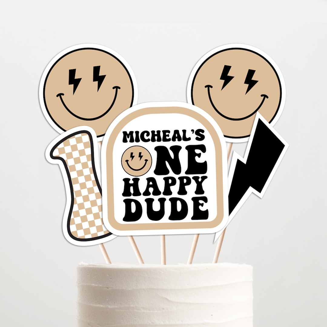 Happy Dude Birthday Centerpieces, Editable Happy Dude Table Decorations ...