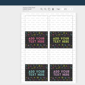 Science Party Food Labels in Pink - Science Buffet Table Signs ...