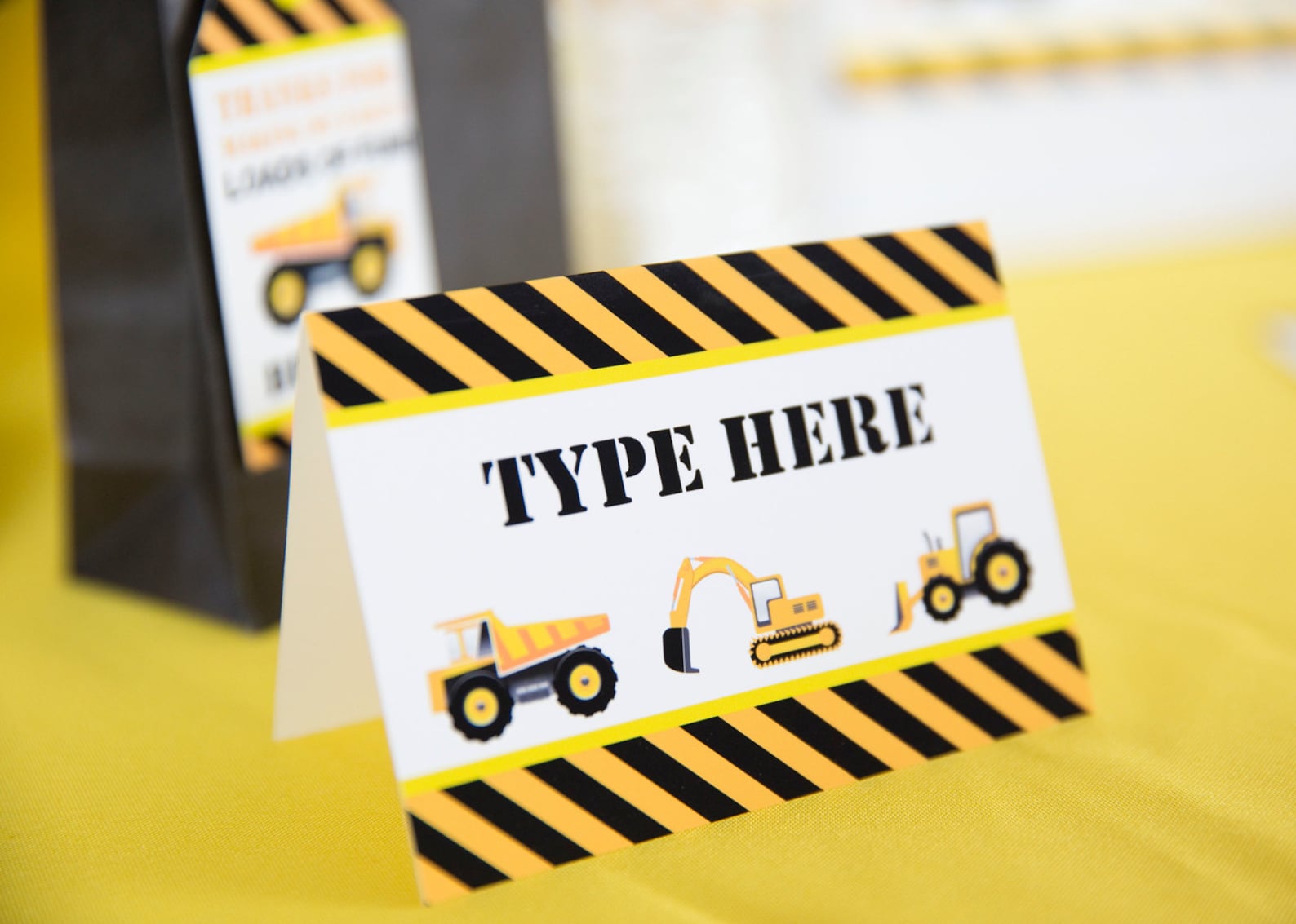 Construction Party Food Labels Printable Construction Food Tent ...