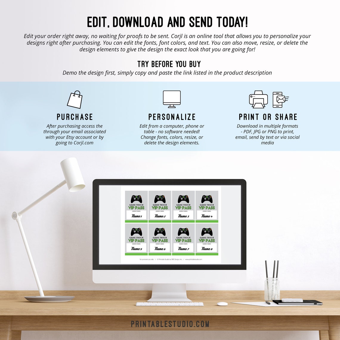 Video Game Party VIP Pass - Printable Video Game VIP Pass by - Video ...
