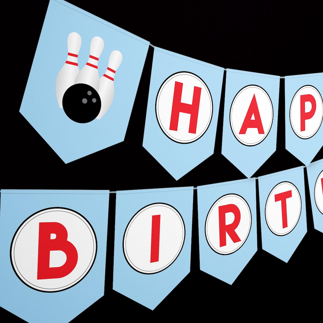 Bowling Birthday Party Banner, Instant Download Printable Bowling ...