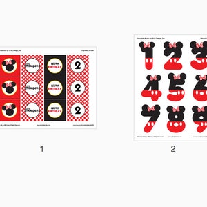 Minnie Mouse Cupcake Topper Printable Minnie Mouse Party Cupcake ...