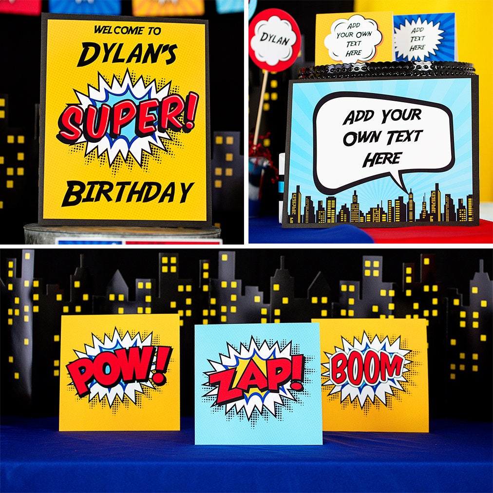 Superhero Party Decorations Comic Book Party Decorations | Etsy